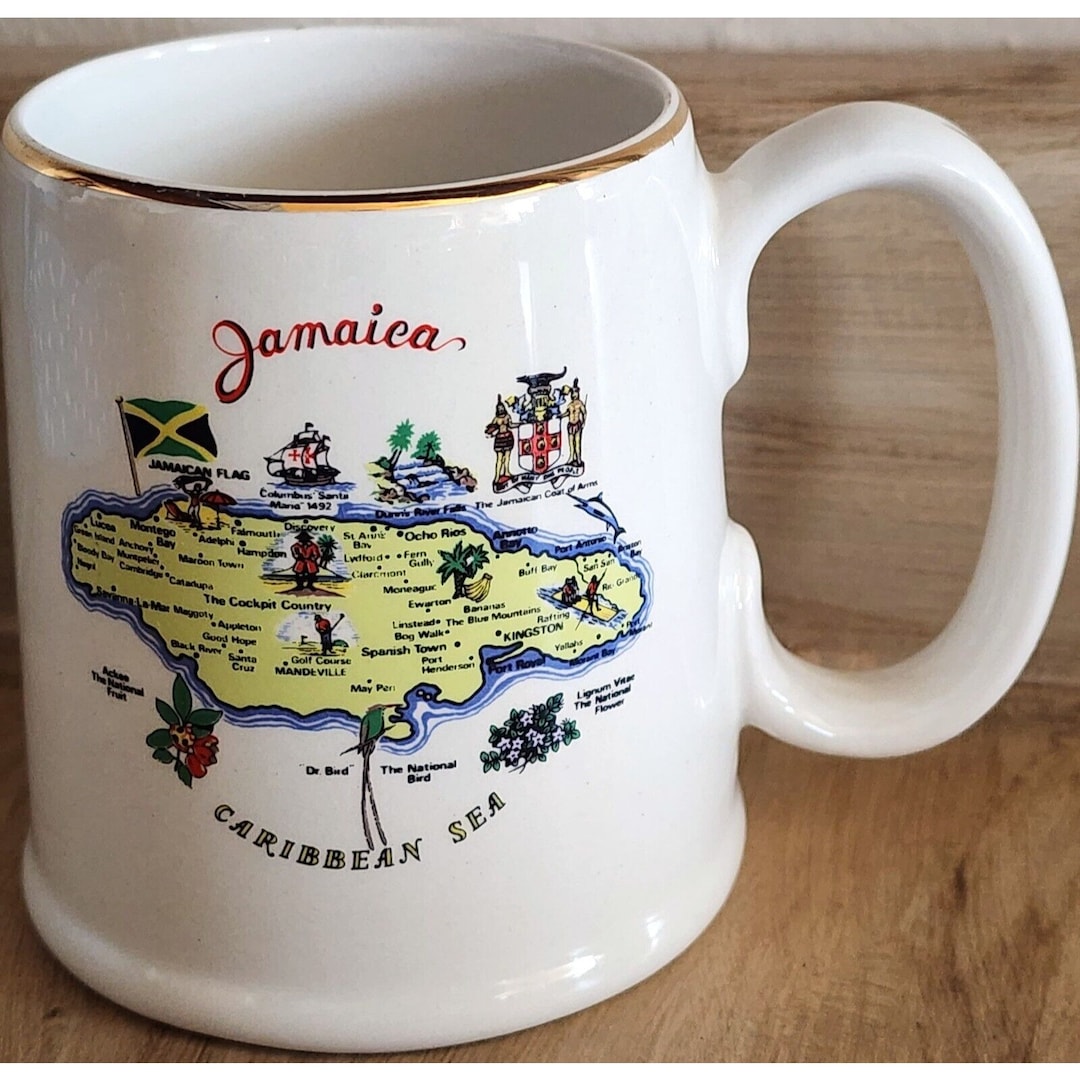 Weatherby Hanley Royal Falcon Ware Jamaica Caribbean Sea Map Coffee Mug ...