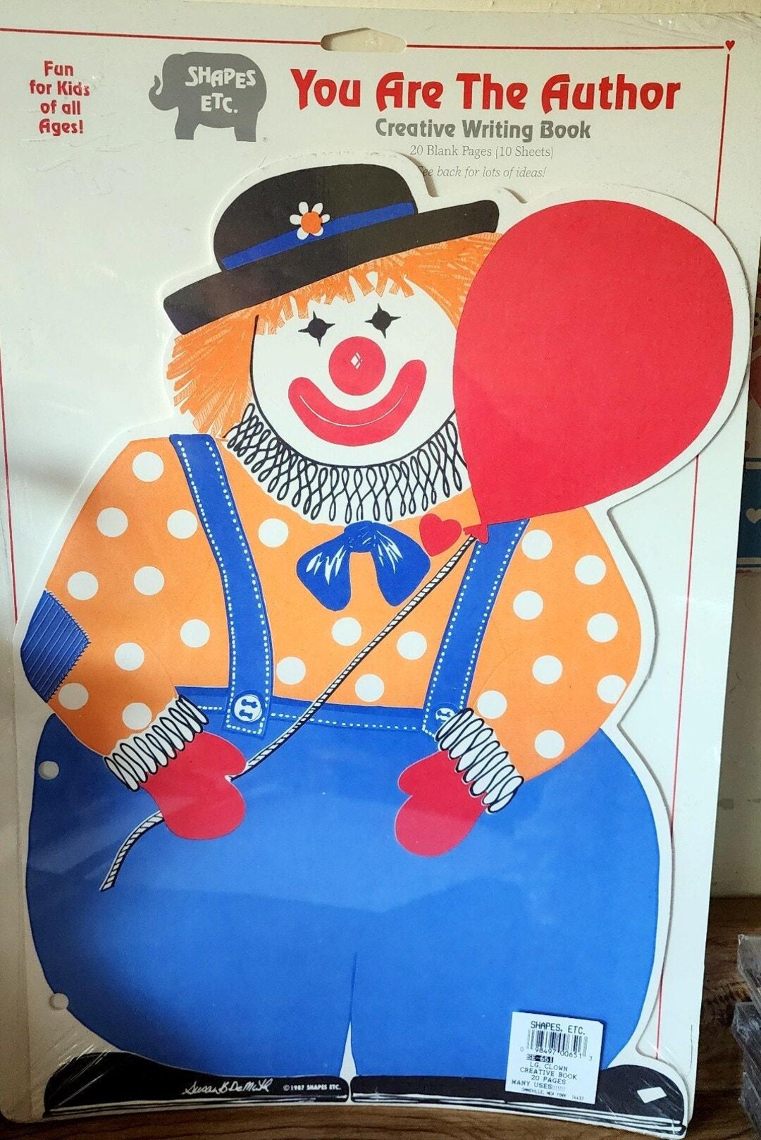 1989 Clown Shapes ETC Creative Writing Book 10 Jumbo Sheets Art Paper ...