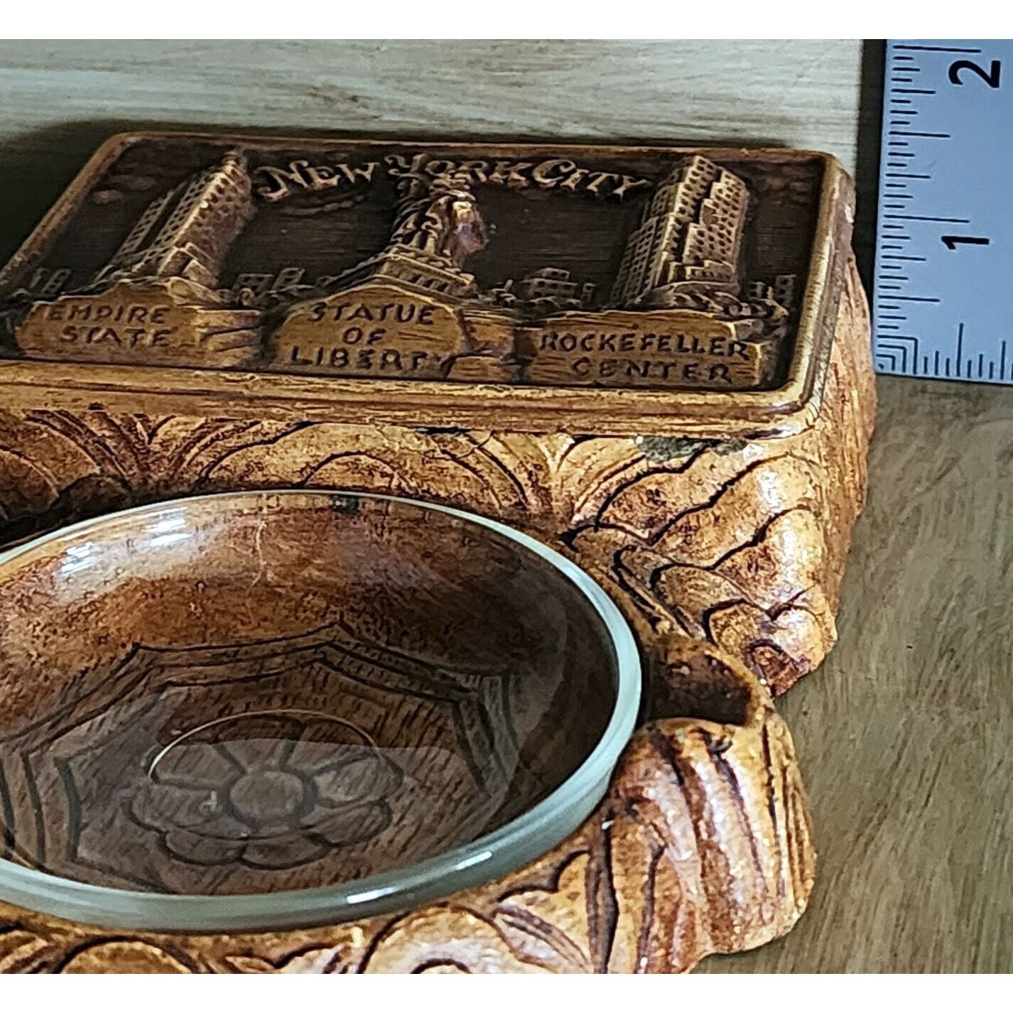 Vintage Syroco Souvenir Glass Ashtray& Lidded Cigarette Holder - Etsy