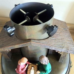 Vintage Christmas Tree Stand Nativity Jesus Mary Joesph Manger ...
