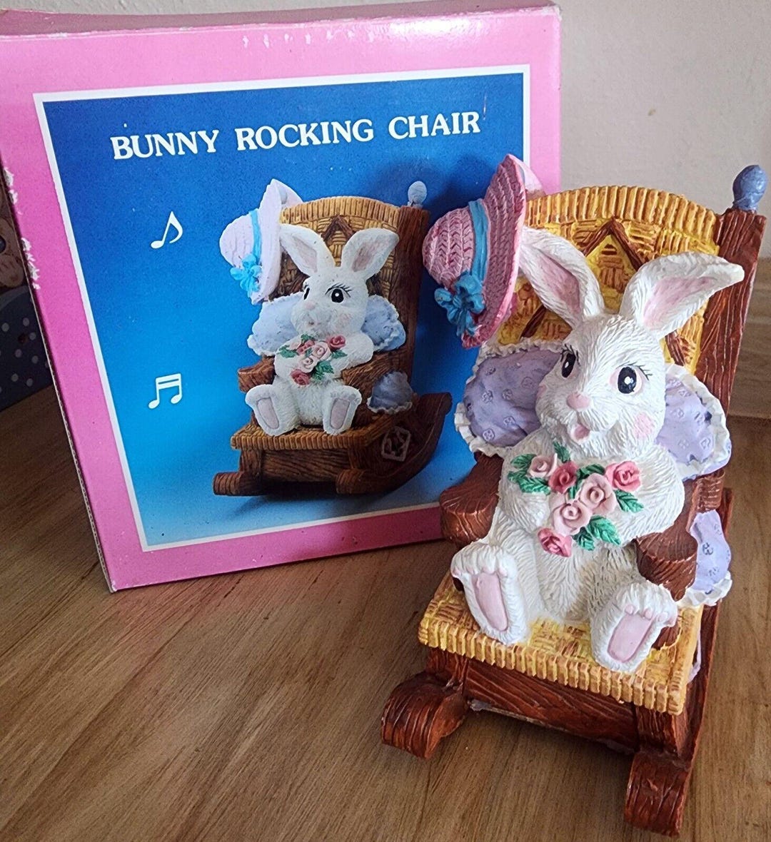 Easter Bunny in Rocking Chair Music Box Plays “easter Parade” Song ...