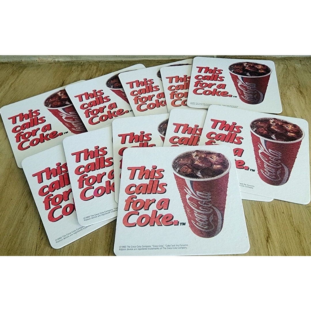 Vintage Coke Coca Cola Cardboard Coasters This Calls for A Coke 1993 ...