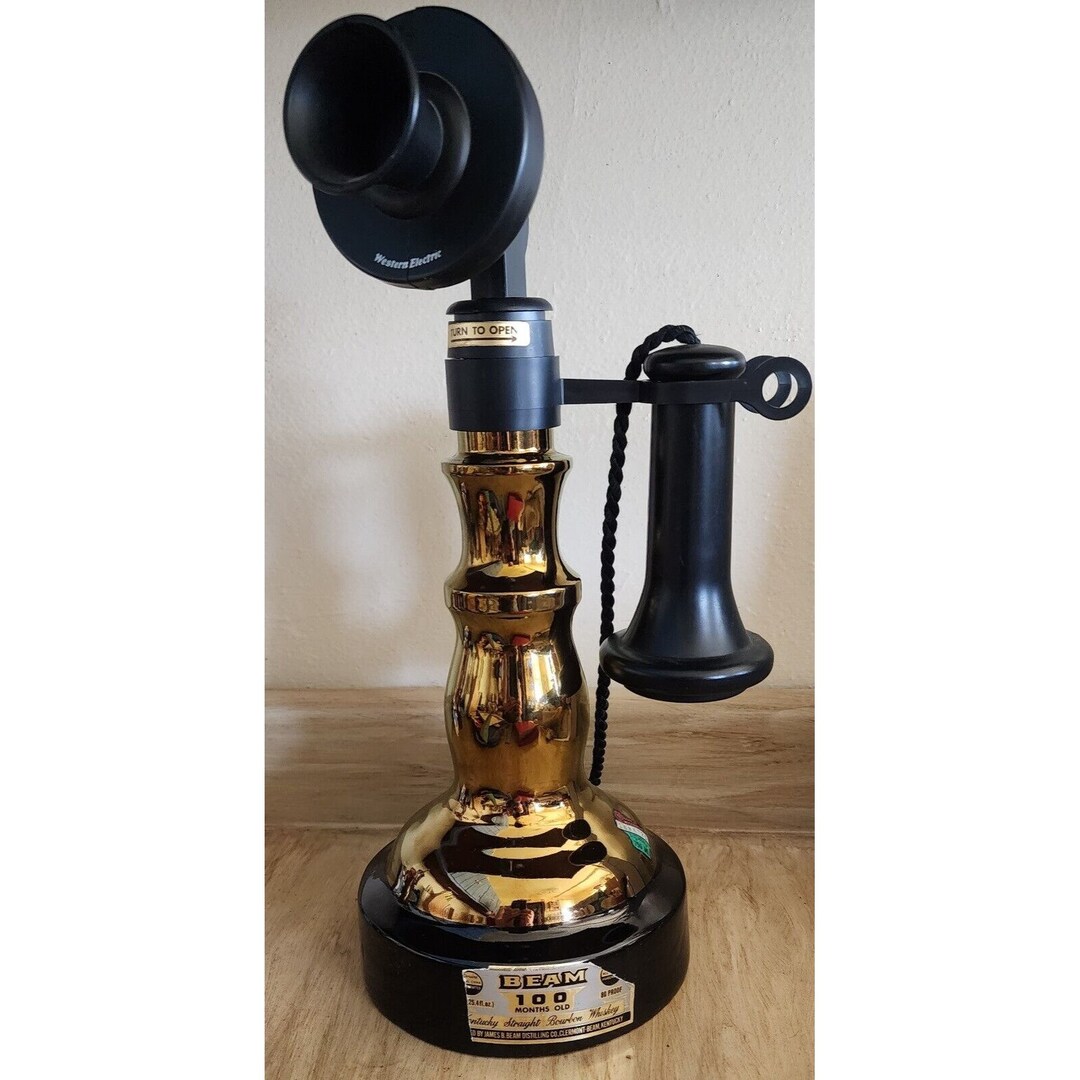 Vintage 1978 Jim Beam Candlestick Phone 1897 Decanter Bottle - Etsy