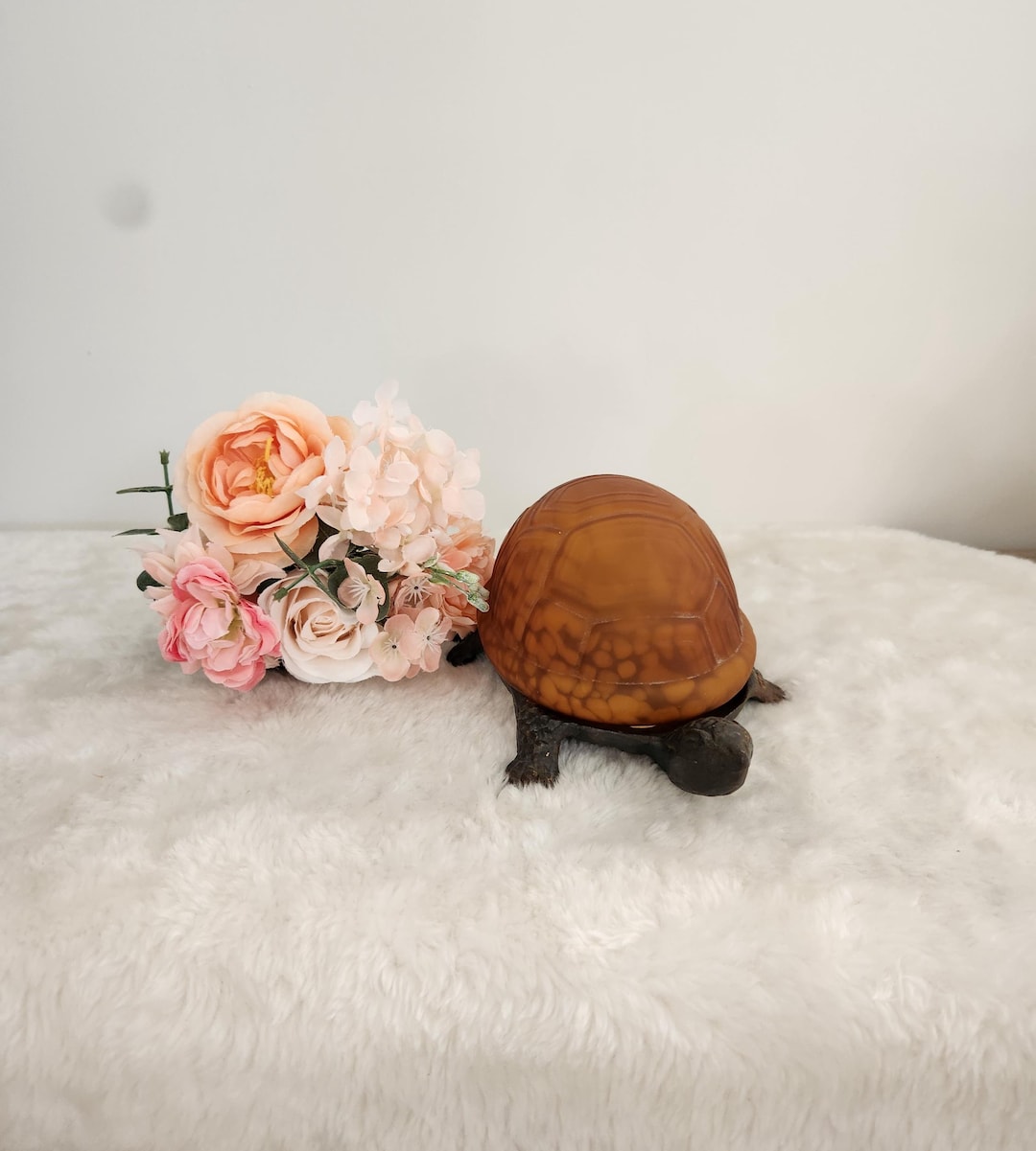 Vintage Amber Glass Tortoise Turtle Desk Lamp/ Turtle Table Lamp ...