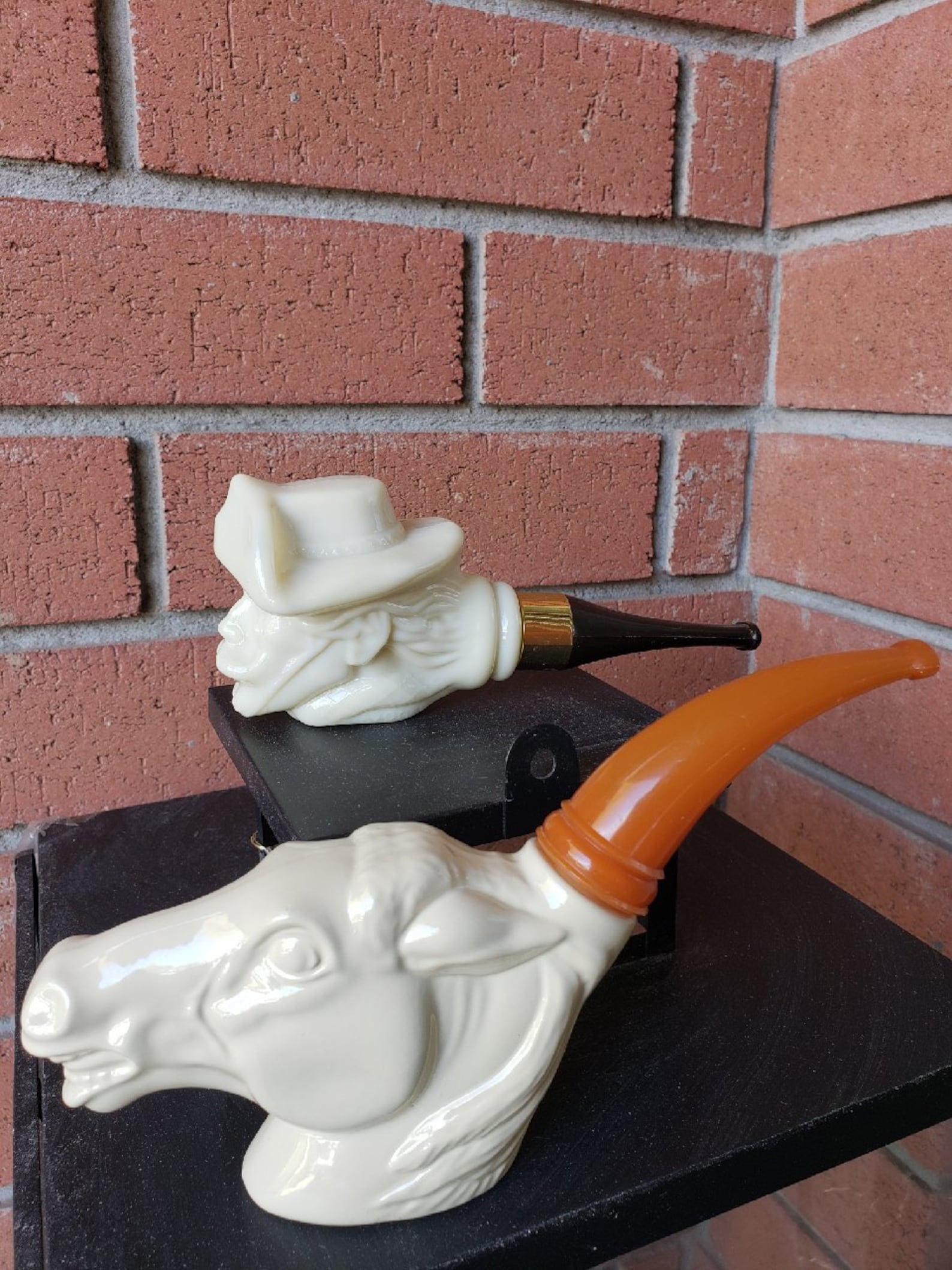 Vintage Avon Wild Mustang Pipe Glass Cologne Bottle & Pony Express ...