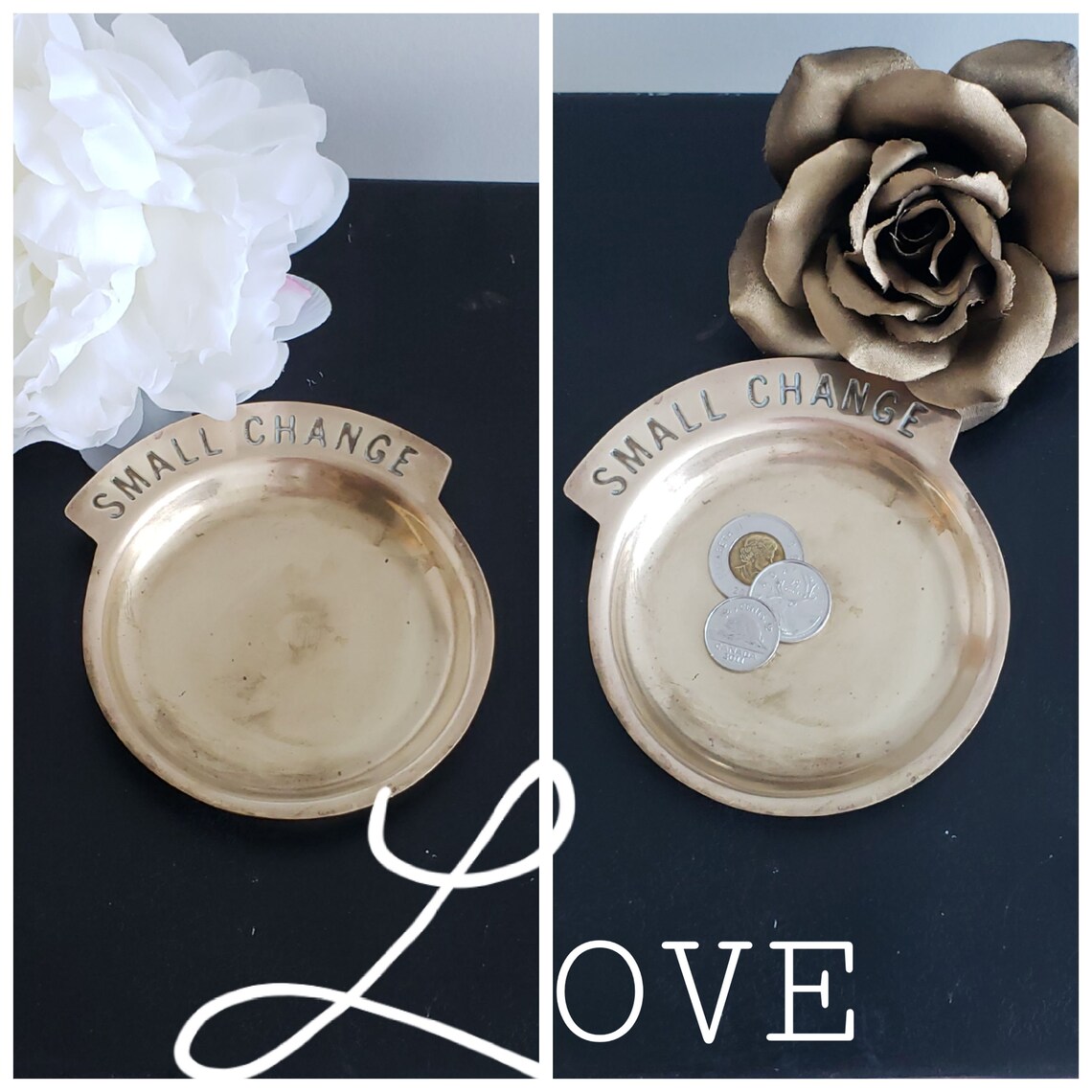 Vintage Brass Small Change Dish 1970's Catch-all Retro Home/ Front ...