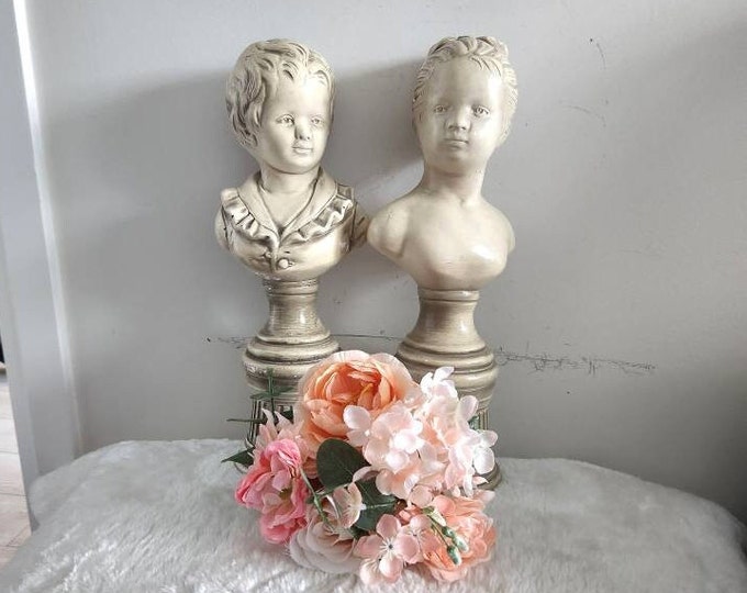 Vintage Girl and Boy Busts Vintage Busts Boy and Girl Busts Vintage ...