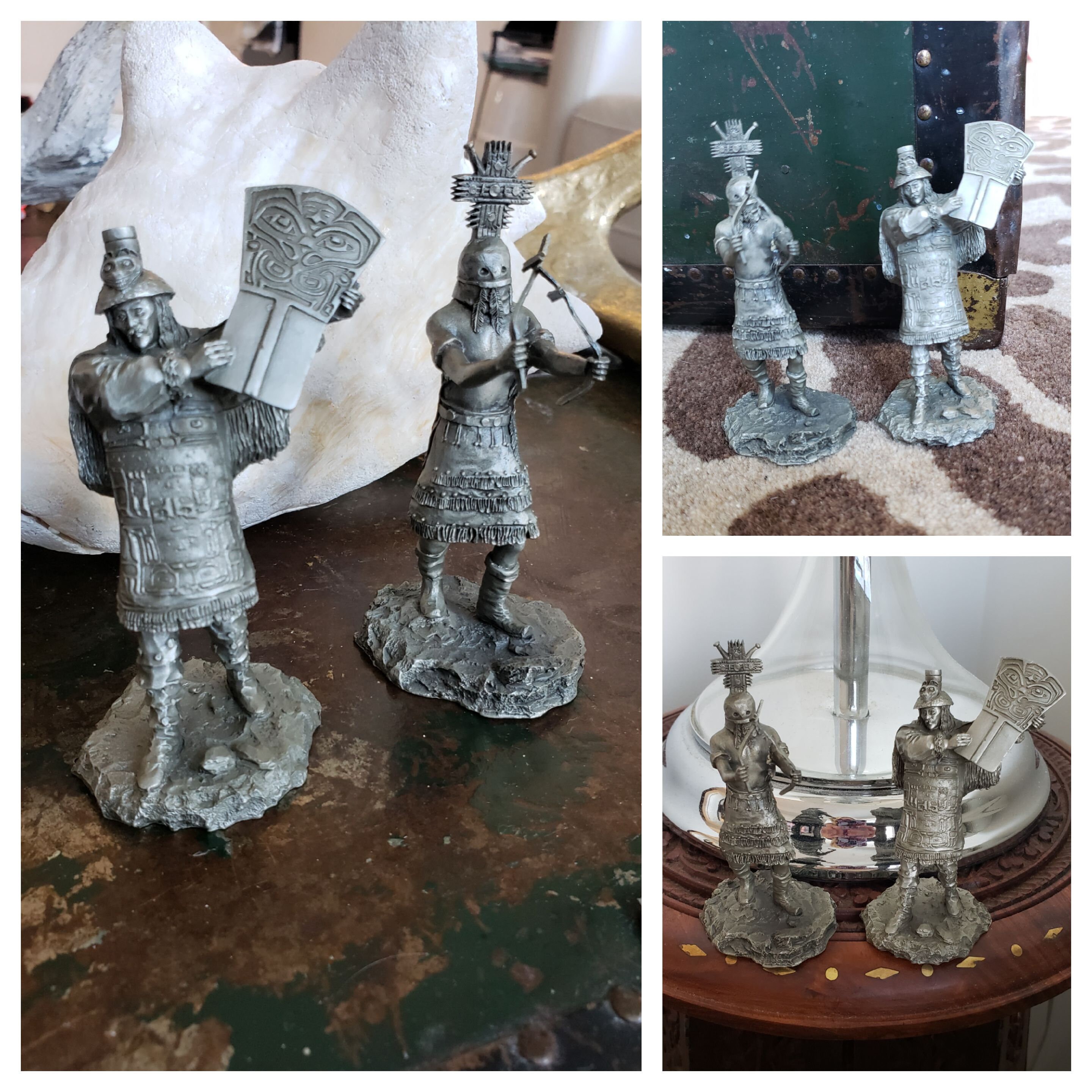 Vintage the Noble American Apache & Tlingit Pewter Collectibles ...