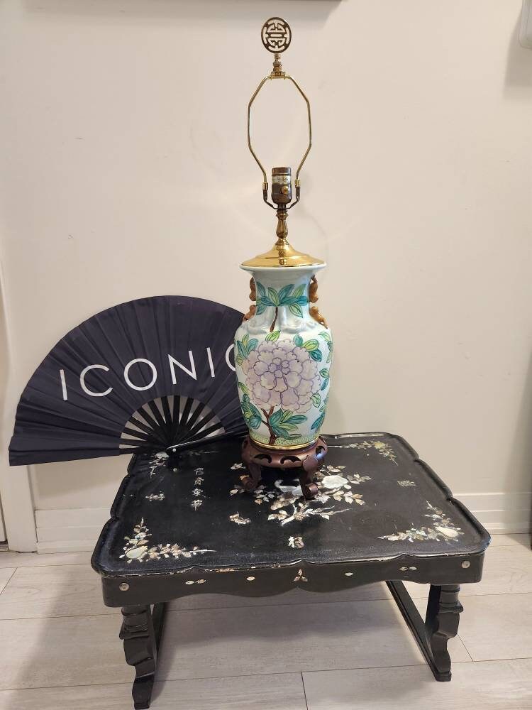 Vintage Kaiser Kuhn Porcelain Table Lamp/pastel Floral Leaf Vine Lamp ...