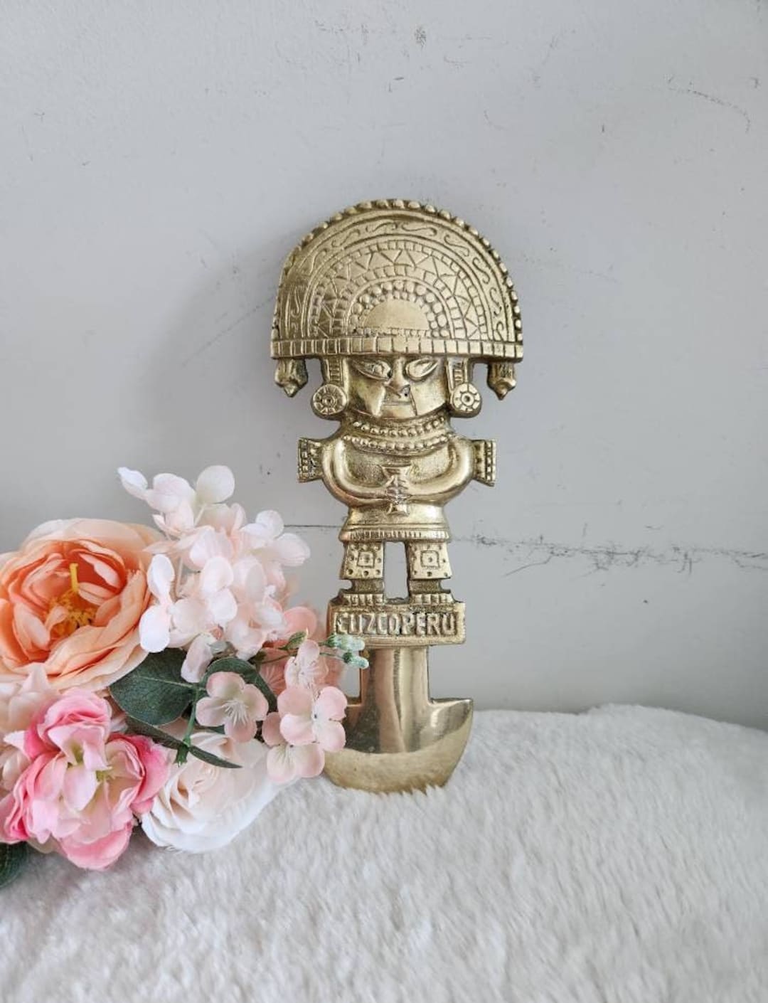 Vintage Brass Peruvian Tumi God Dagger Wall Hanging/brass Inca Wall Art ...