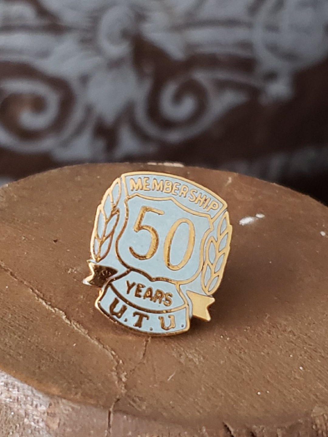 Vintage United Transportation Union 50 Years Service Railway Lapel Pin ...
