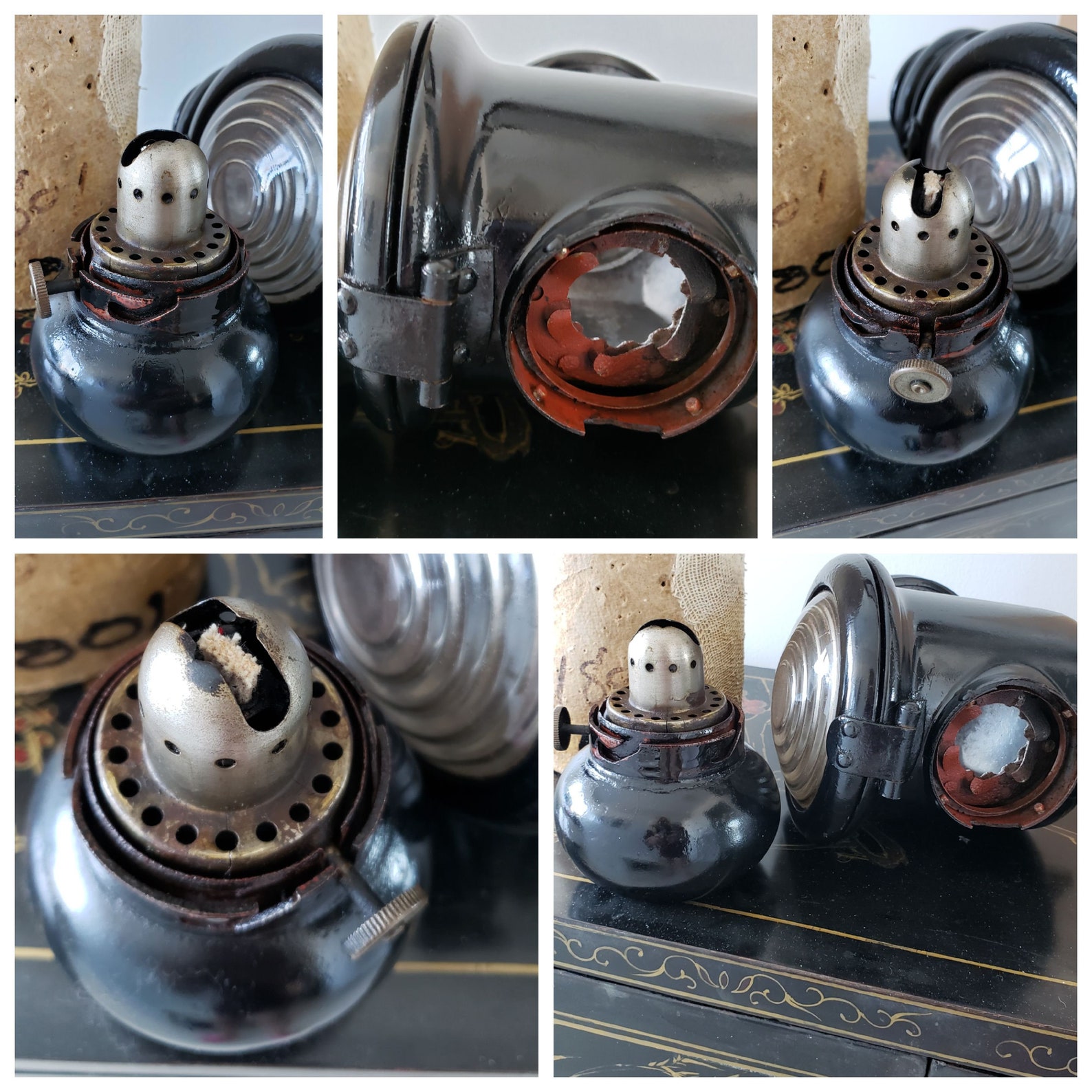 Antique Ford Model T Oil Lamp Antique Side and Tail Red & - Etsy
