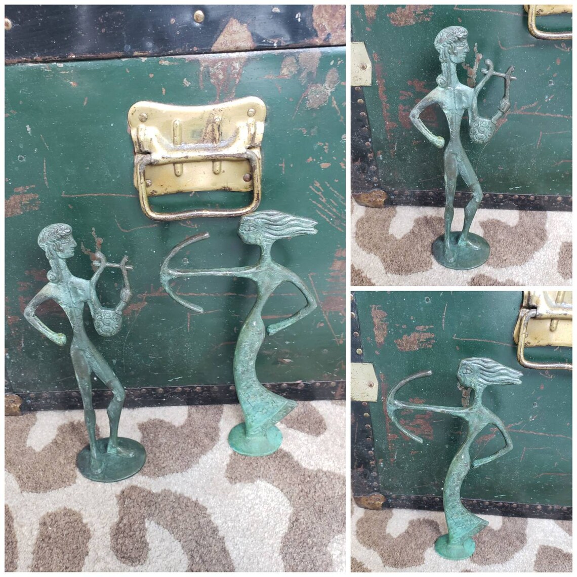 Vintage Ancient Greek Roman Oxidized Bronze Mythology Deities Statues ...