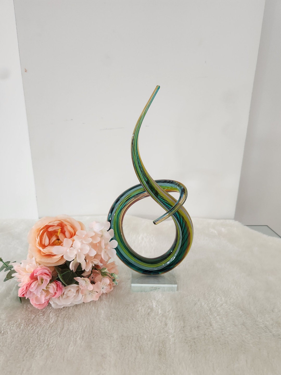 Vintage Filigrana Murano Love Knot/abstract Glass Art Object/spiral Art ...
