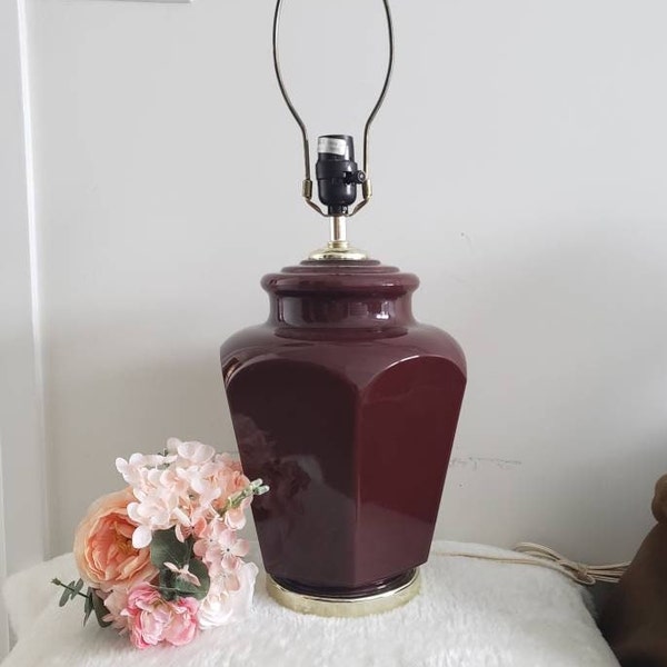 Burgundy Side Lamp - Etsy
