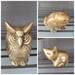 Vintage Three Different Brass Animals Figurines Cat Owl OR - Etsy Canada