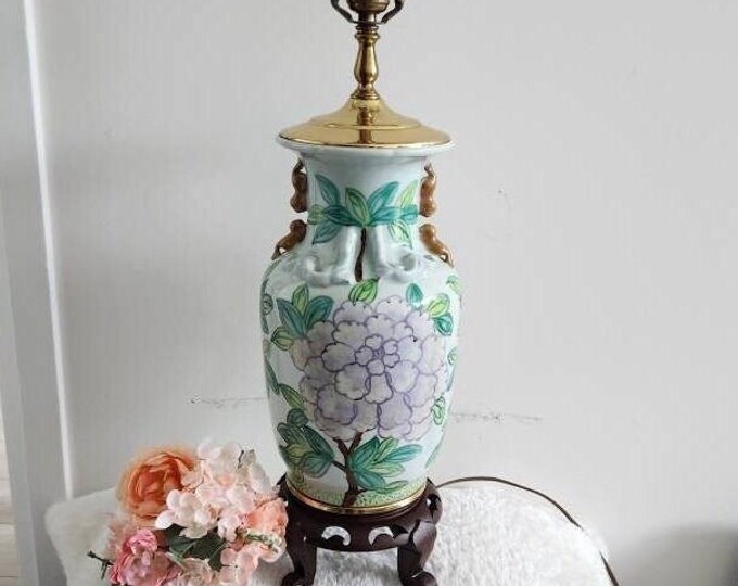 Vintage Kaiser Kuhn Porcelain Table Lamp/pastel Floral Leaf Vine Lamp ...