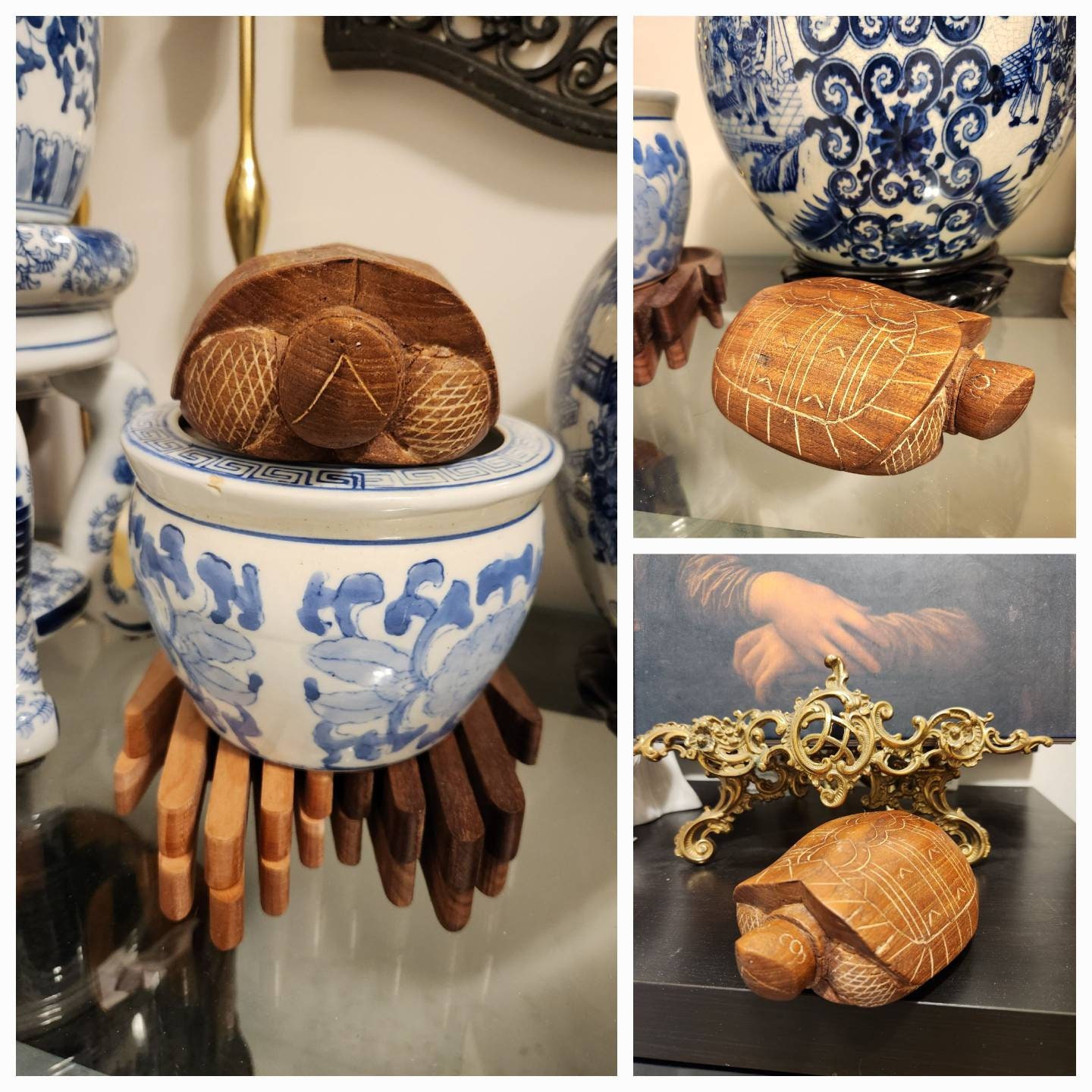 Vintage Hand Carved Wood Tortoise Turtle Stash Box/ Turtle Sculpture ...