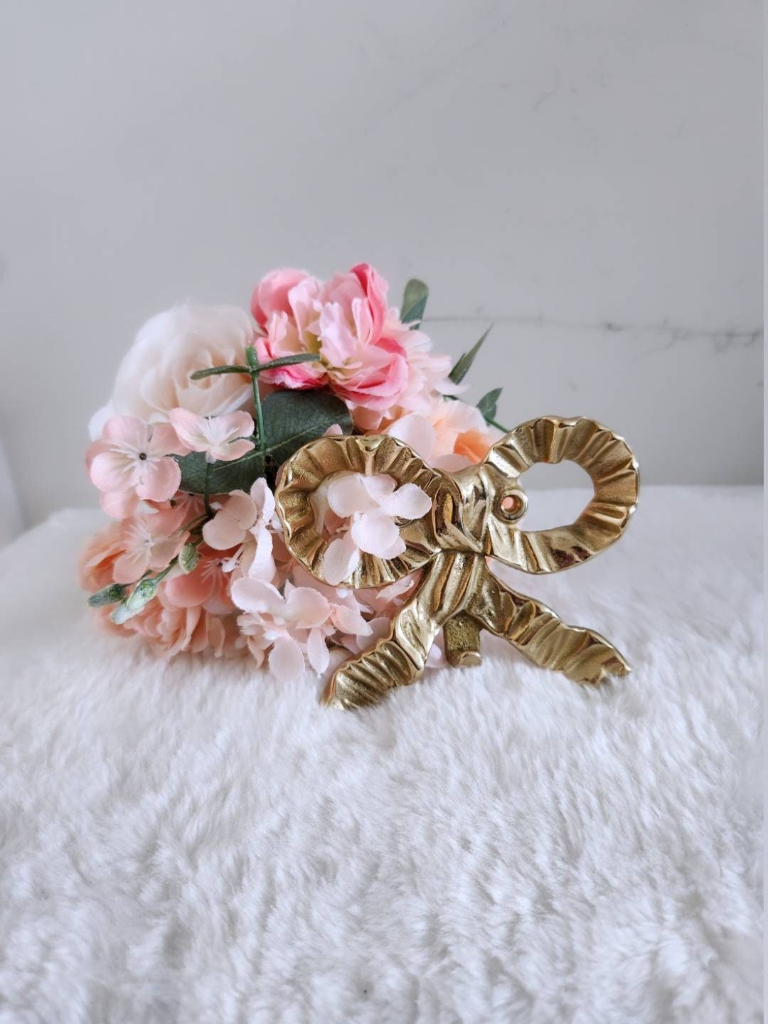 Vintage Solid Brass Ribbon Bow Wall Hook/hollywood Regency Decor ...