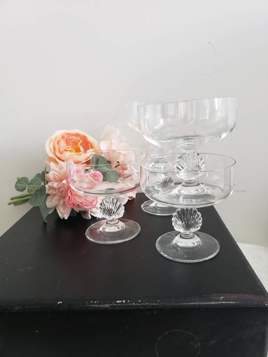 Vintage Clam Shell Footed Dessert Bowl/ Footed Compote/retro Serve Ware ...