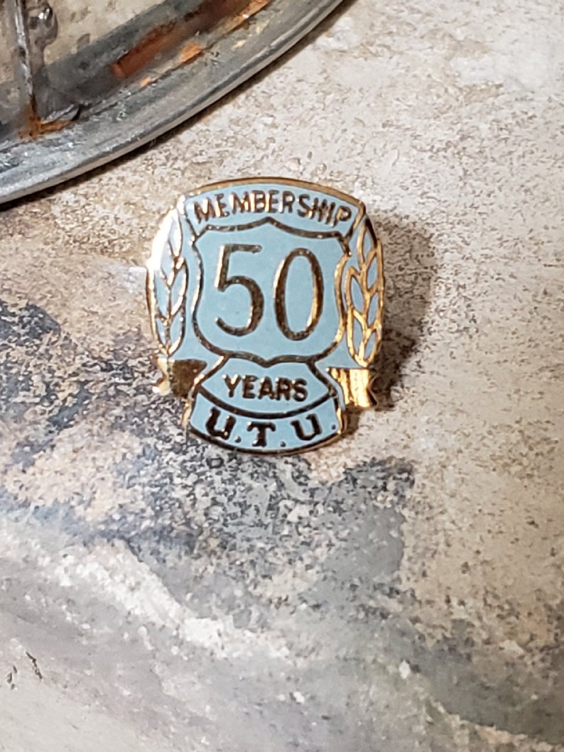 Vintage United Transportation Union 50 Years Service Railway Lapel Pin ...