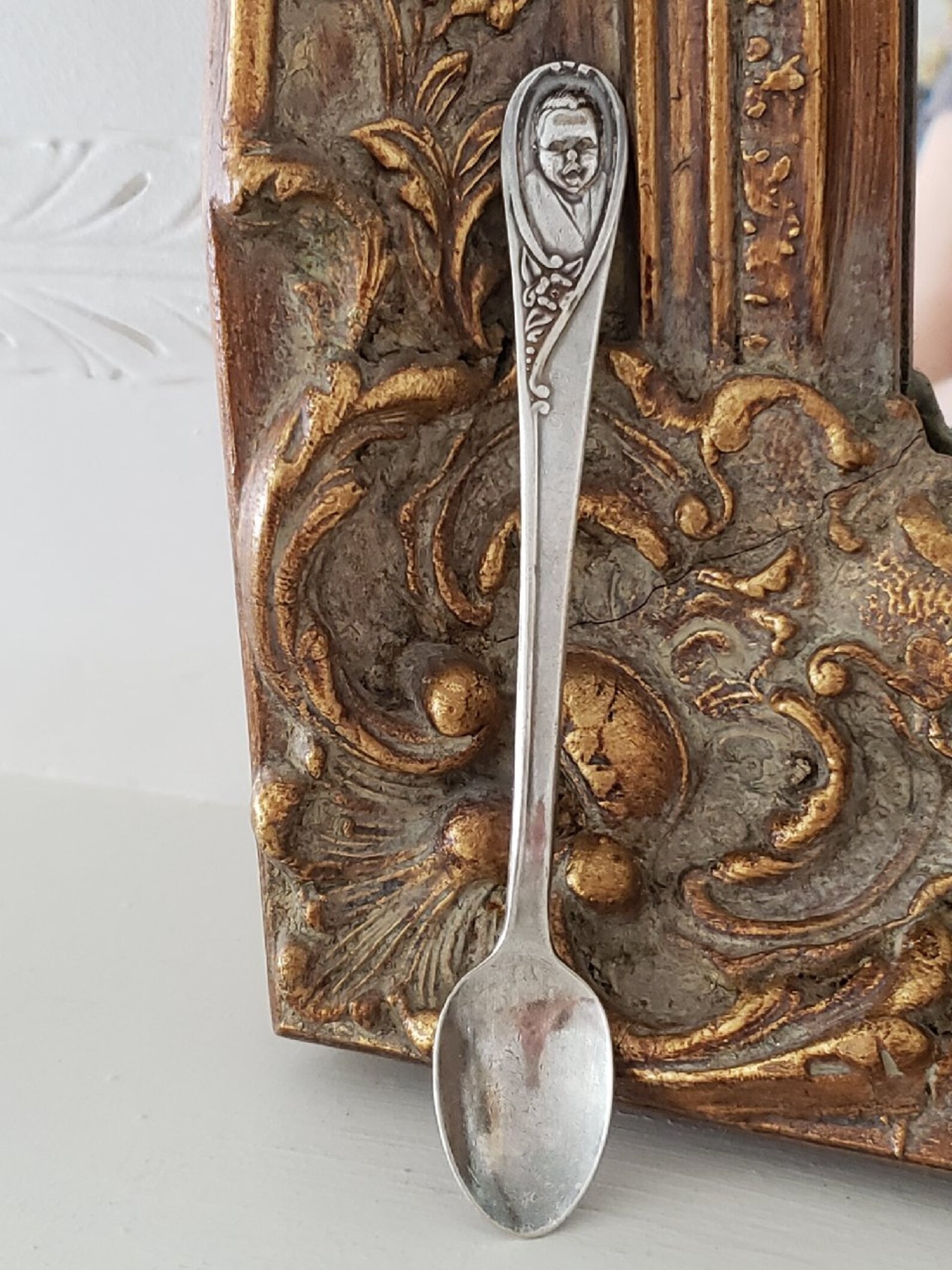 Mid Century Gerber Baby Emblem Spoon Floral Motif Long Handle Marked ...