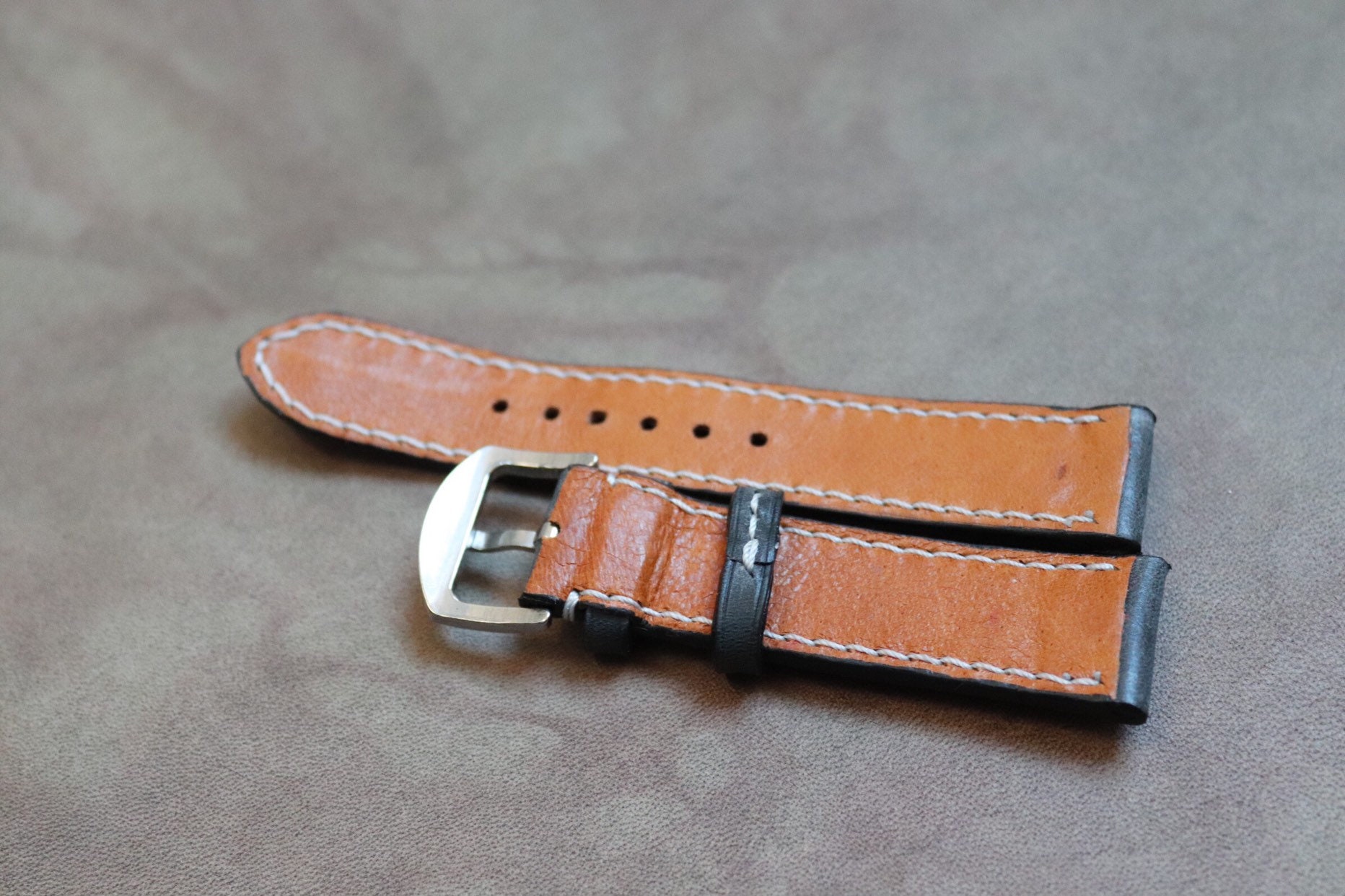 Black Stingray Skin Leather Watch Strap Band 24mm - Etsy