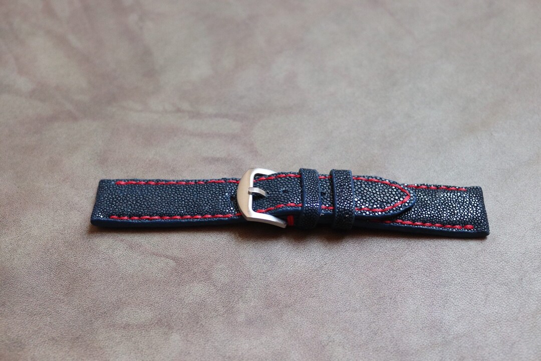 Navy Blue Stingray Skin Leather Watch Strap Band 22mm - Etsy