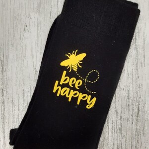 Bee Happy Socks - Personalised Socks - Socks With Graphics - Custom ...