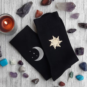 Sun and Moon Socks - Personalised Socks - Custom - Celestial - Crescent ...