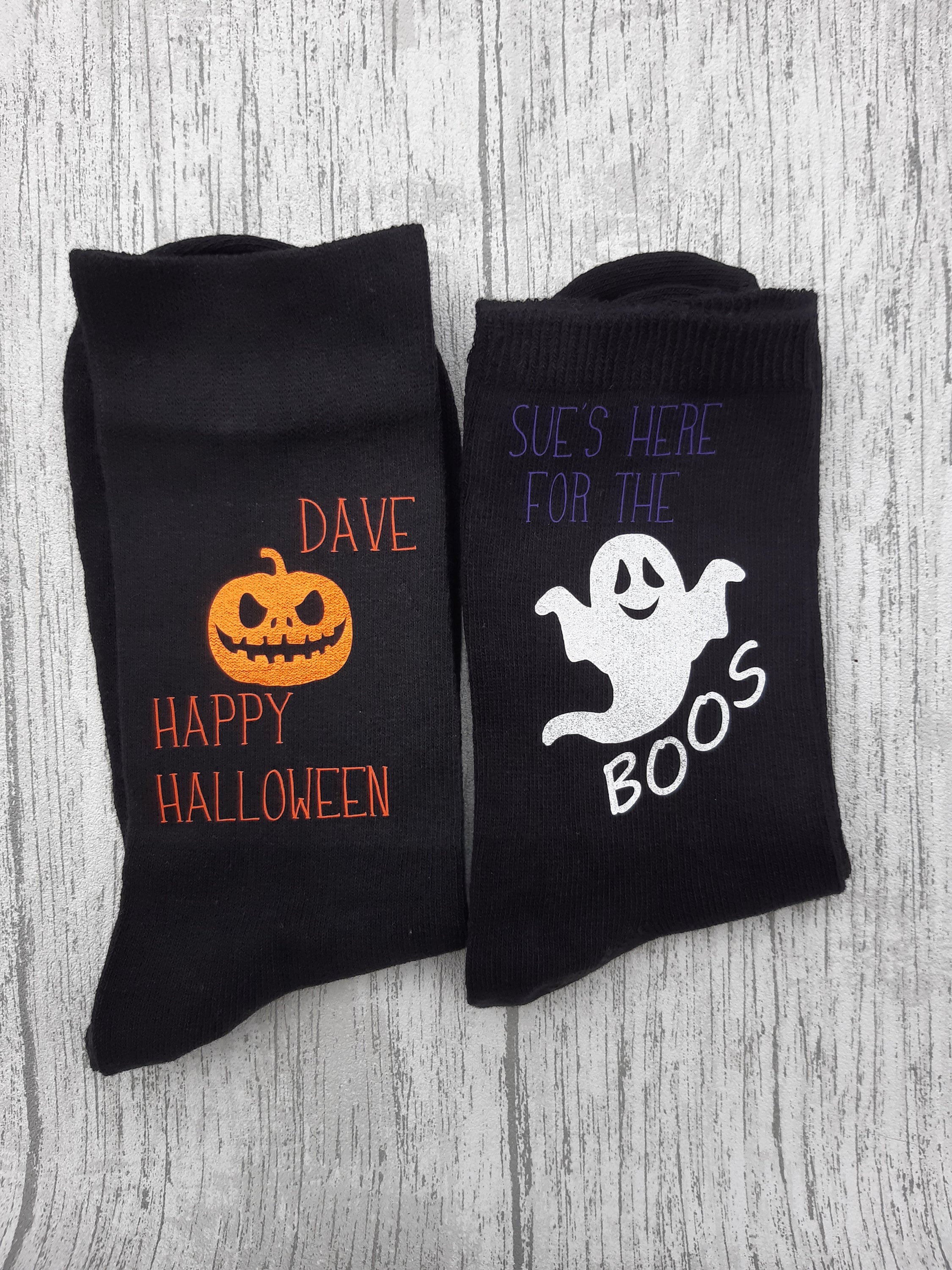 Halloween Socks Pumpkin Autumn Spooky Personalised | Etsy