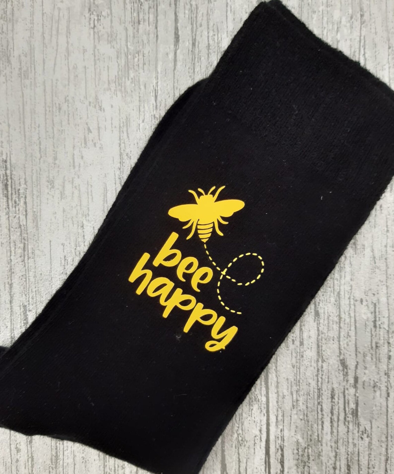 Bee Happy Socks - Personalised Socks - Socks With Graphics - Custom ...