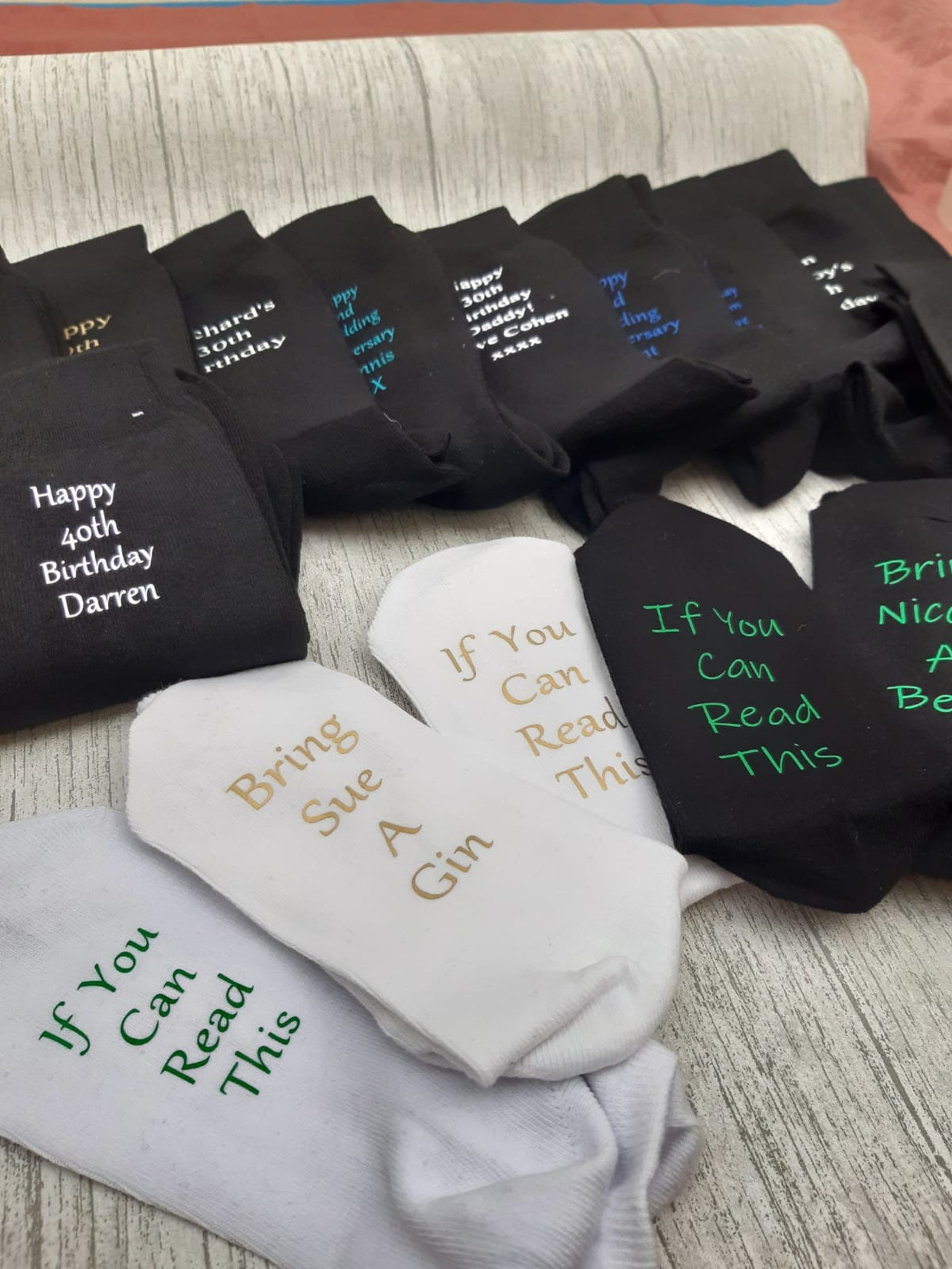 Personalised Socks (underneath) - Message Socks - Birthday ...