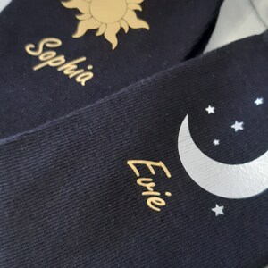 Sun and Moon Socks - Personalised Socks - Custom - Celestial - Crescent ...