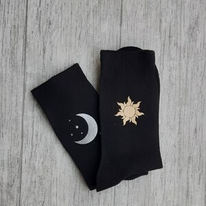 Sun and Moon Socks - Personalised Socks - Custom - Celestial - Crescent ...