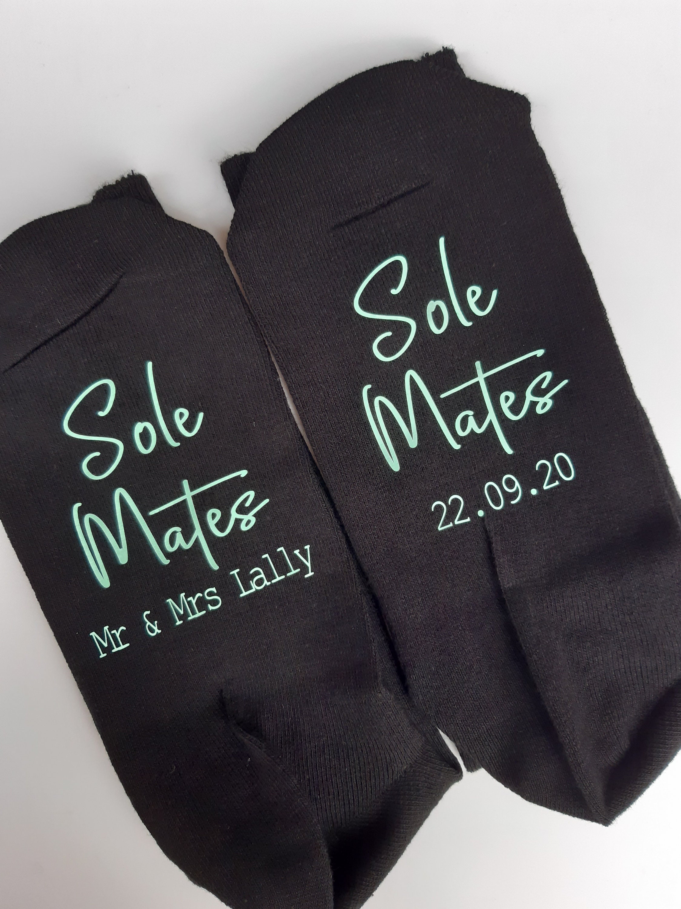 Sole Mates Personalised Socks Sole Mates Underneath | Etsy
