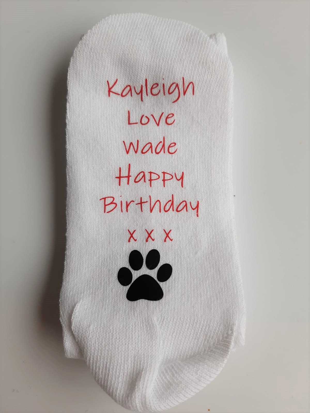 Personalised Socks (underneath) - Message Socks - Birthday ...