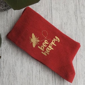 Bee Happy Socks - Personalised Socks - Socks With Graphics - Custom ...