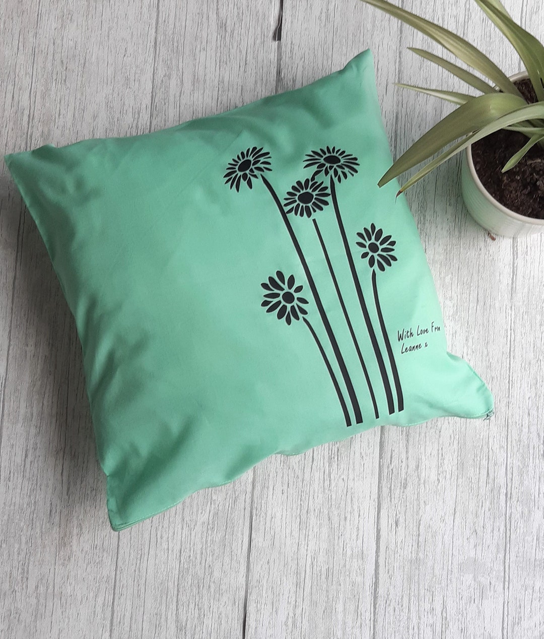 Personalised Daisy Cushion - With Love From - Home Decor Interiors ...