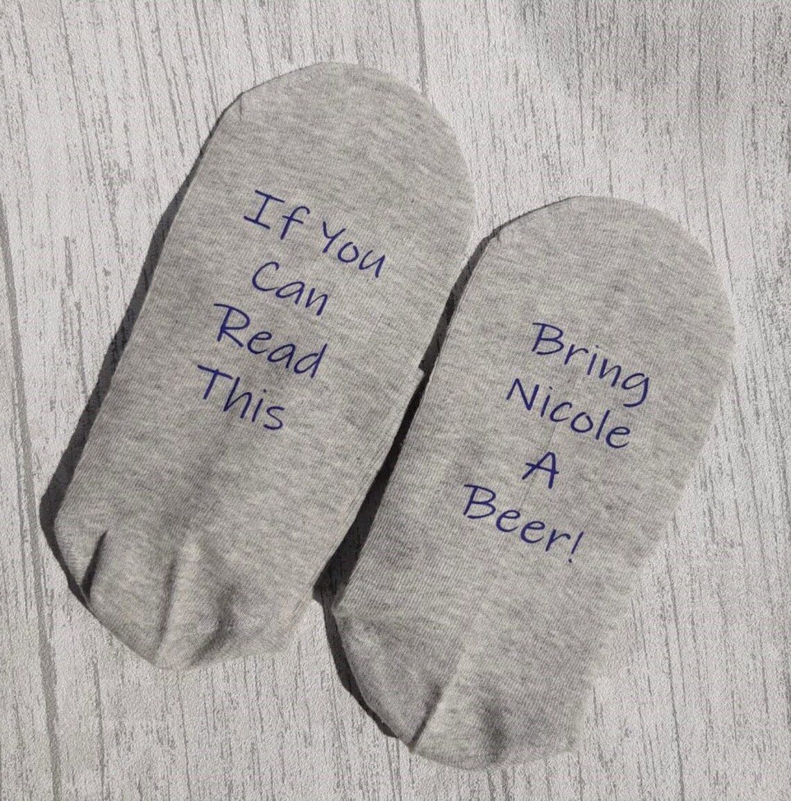 Personalised Socks (underneath) - Message Socks - Birthday ...