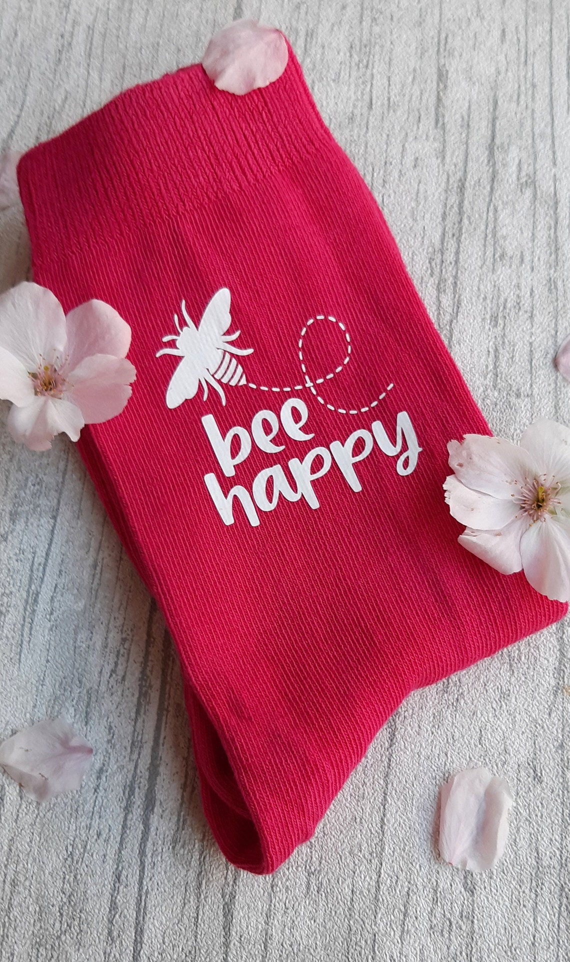 Bee Happy Socks Personalised Socks Socks With Graphics - Etsy UK