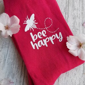Bee Happy Socks - Personalised Socks - Socks With Graphics - Custom ...