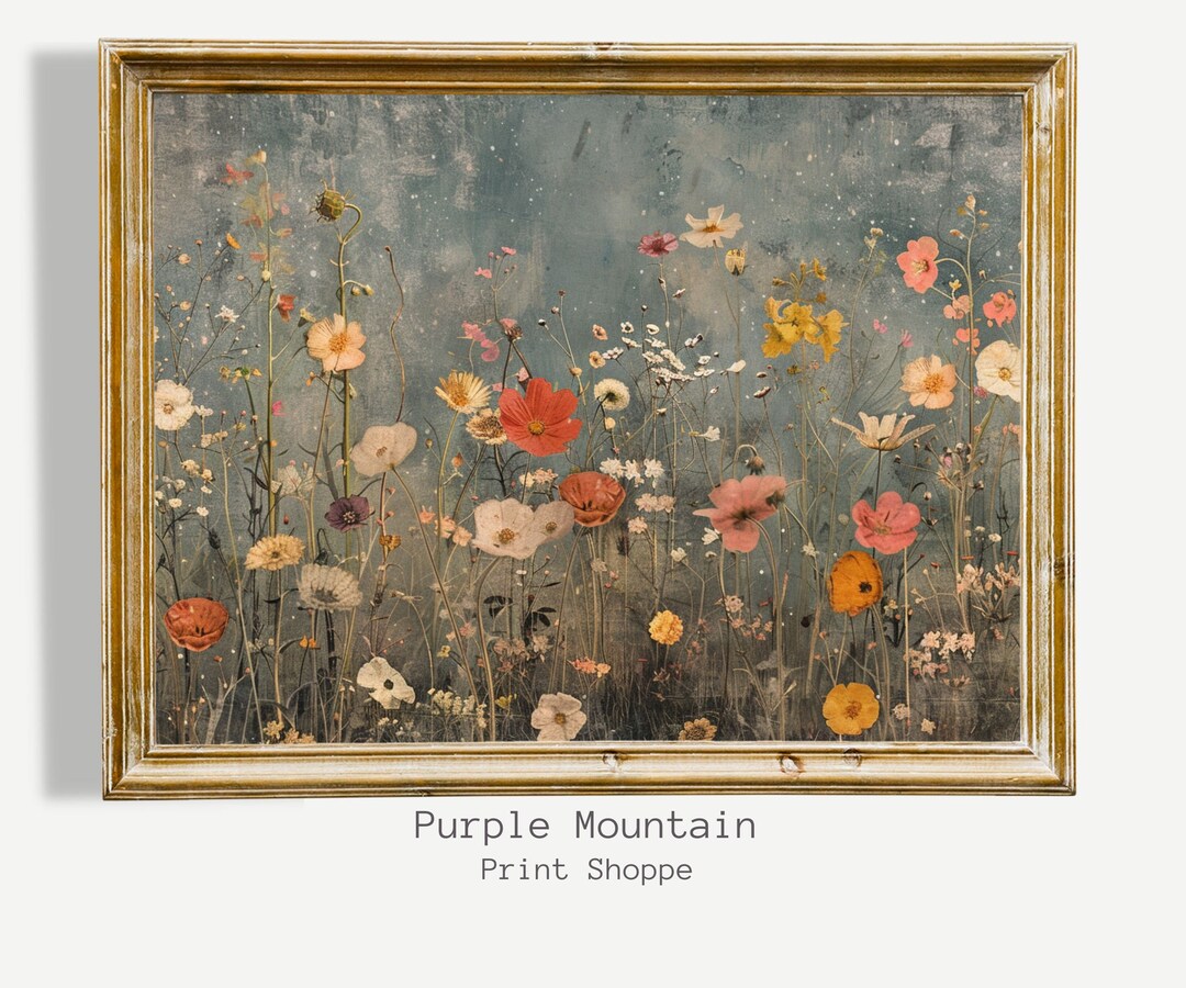 Spring Wildflower Field PRINTABLE Wall Art, Colorful Wildflower Field ...