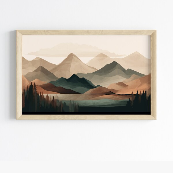 Abstract Mountains - Etsy