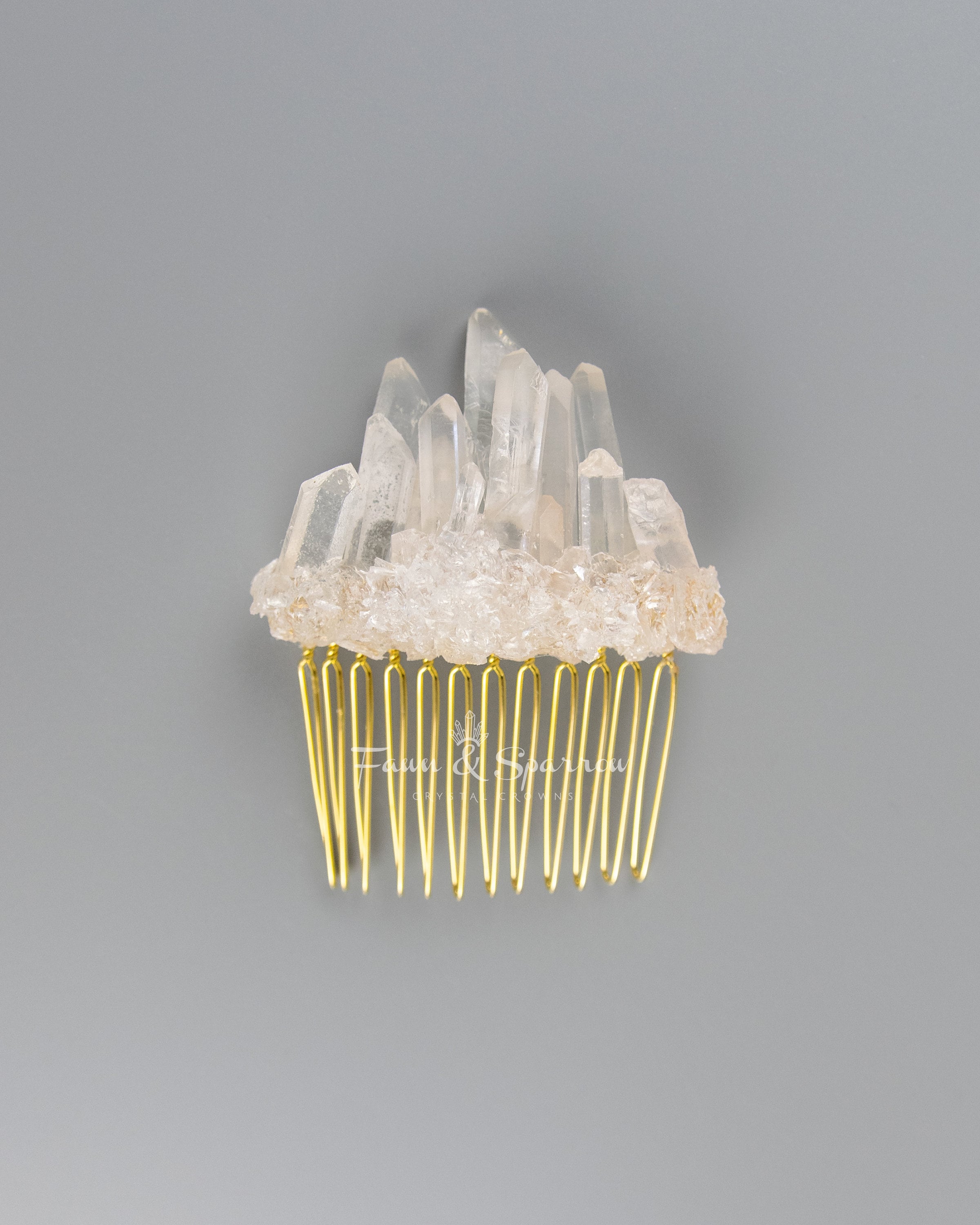 Quartz Cluster Comb Small,raw Stone Jewelry, Crystal Comb,wedding Comb ...