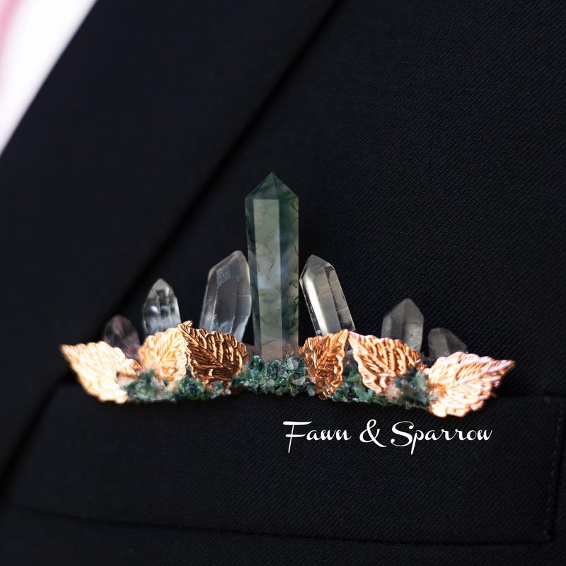 Crystal Pocket Boutonniere - Etsy