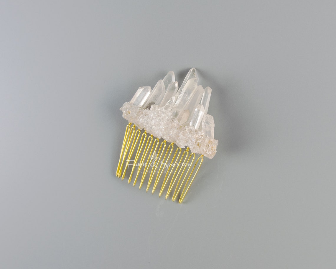 Quartz Cluster Comb Smallraw Stone Jewelry Crystal | Etsy