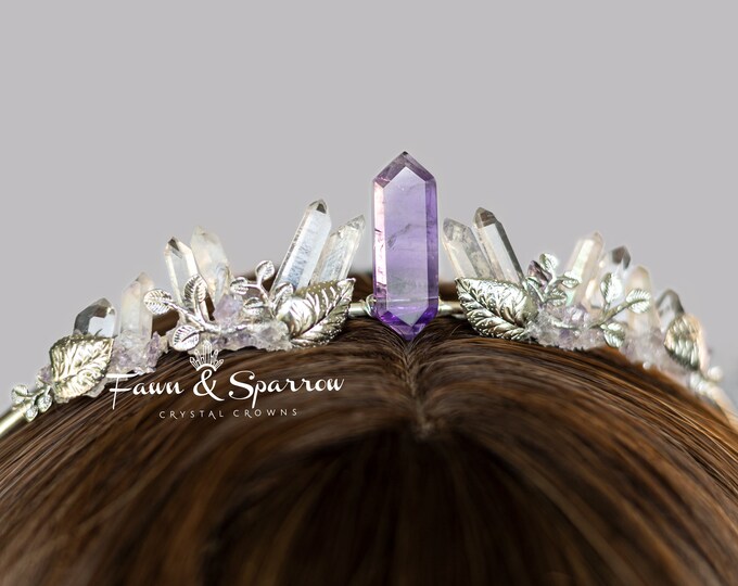 Ethereal Amethyst Crystal Tiara Crown,celestial Fairy Wedding, Fantasy ...