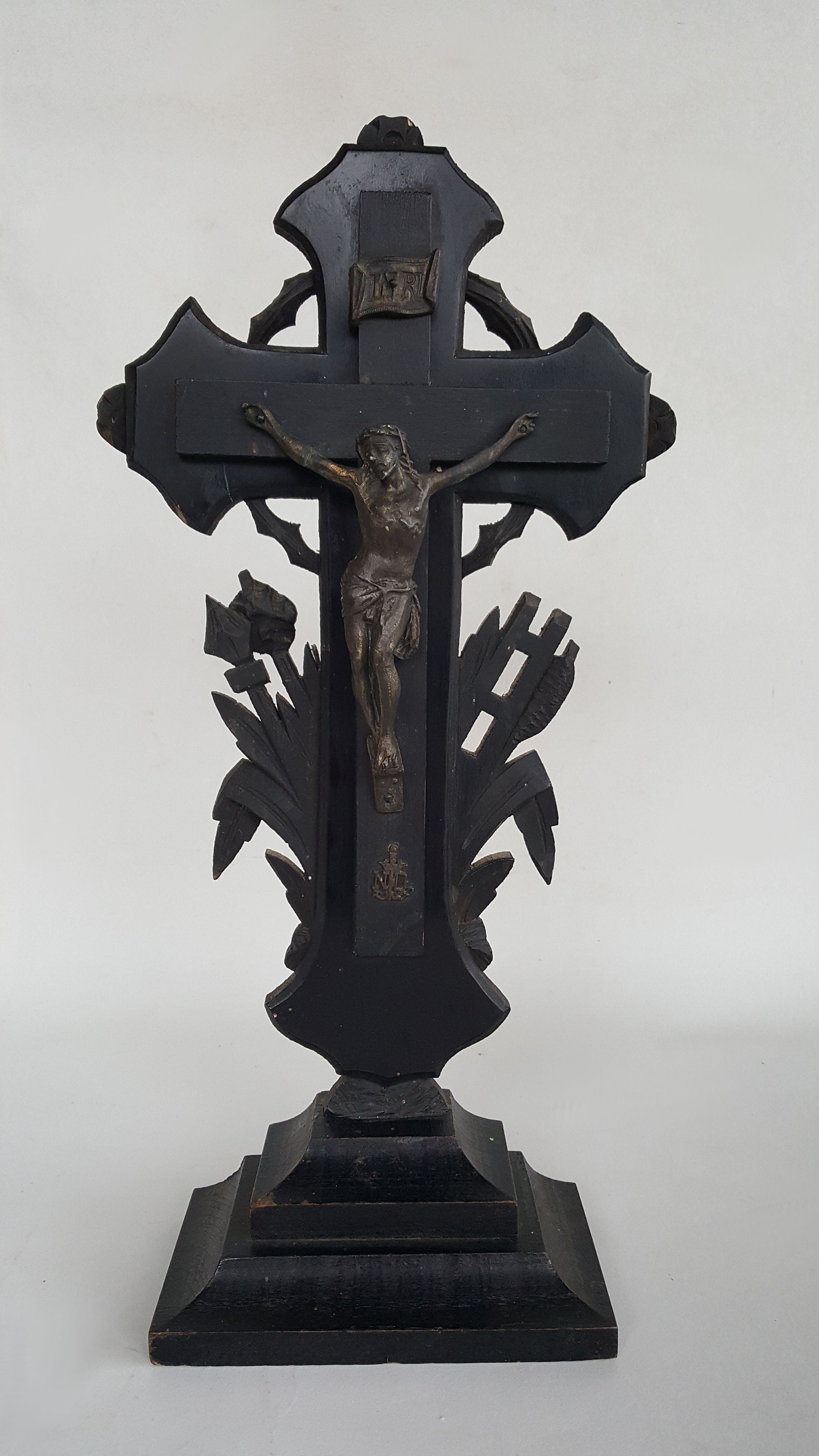 Antique French Large Table Crucifix / Freestanding Altar Crucifix ...