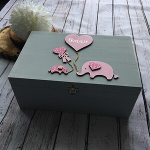 Wooden Baby Keepsake Box Elephant Keepsake Box Baby Birth - Etsy